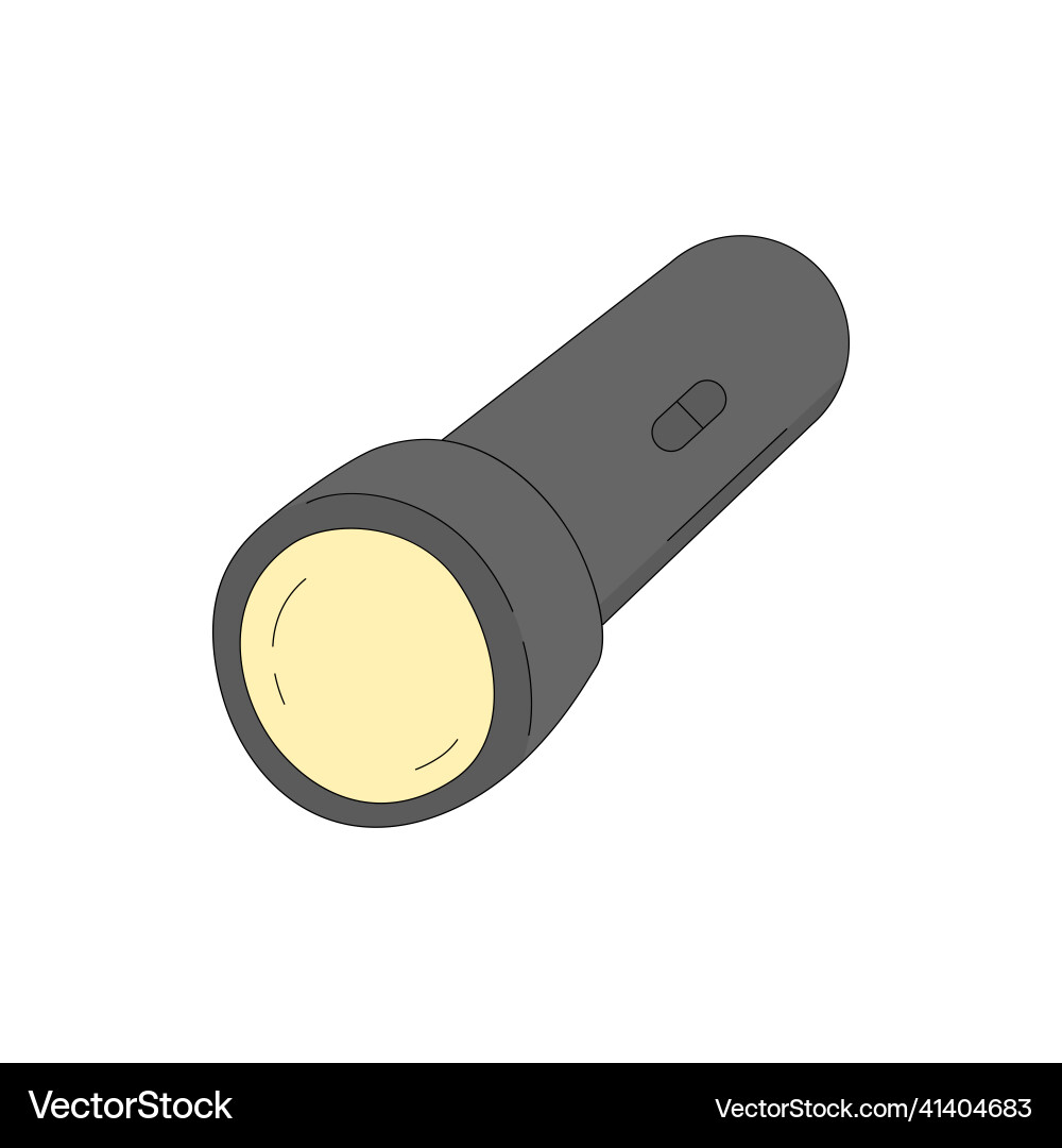 Cartoon of flashlight pocket torch Royalty Free Vector Image