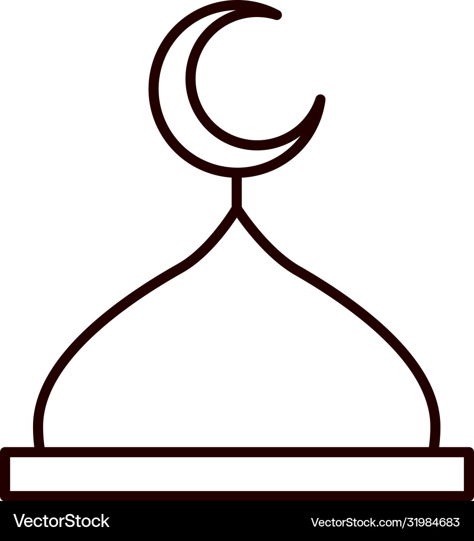 Eid mubarak islamic religious temple sacred line Vector Image