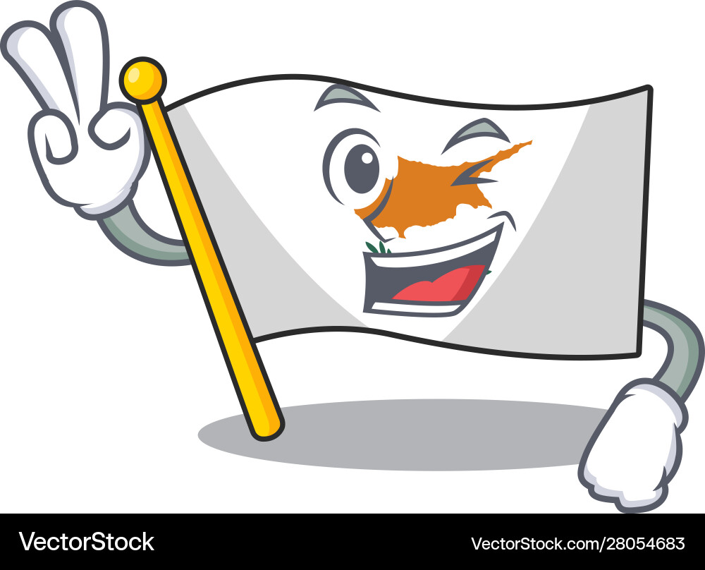 Flag cyprus character cartoon style with two Vector Image