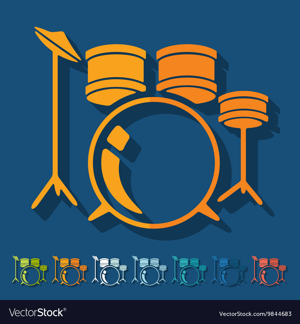 Flat design drum set Royalty Free Vector Image