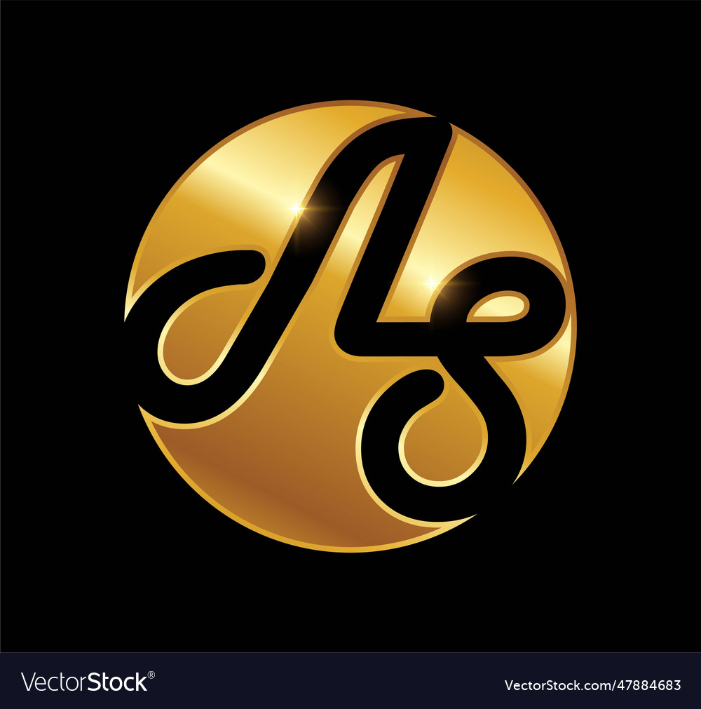 Golden monogram logo initial letter Royalty Free Vector