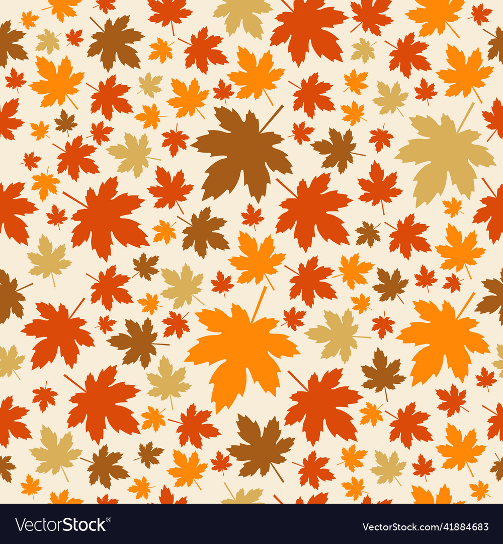 Maple leaf seamless pattern Royalty Free Vector Image