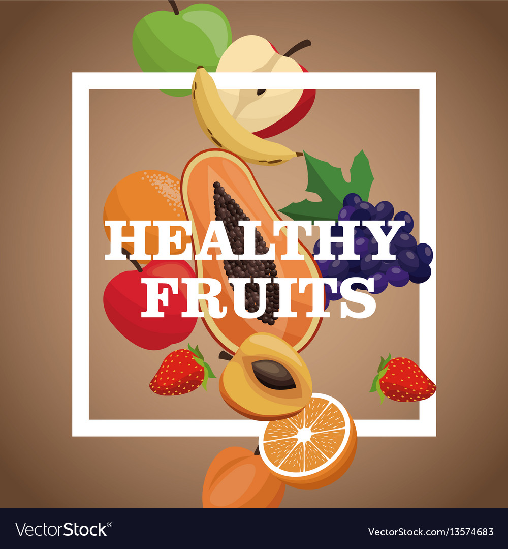 Poster healthy fruits tasty meal Royalty Free Vector Image