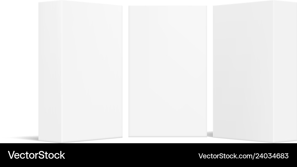 Realistic simple blank packet carton product pack Vector Image