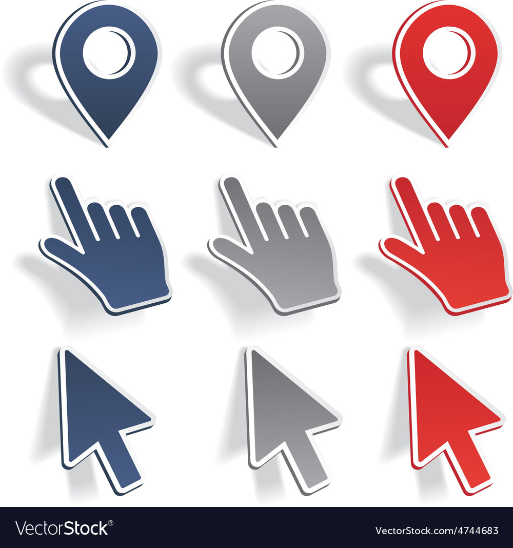 Set of different map pointers Royalty Free Vector Image