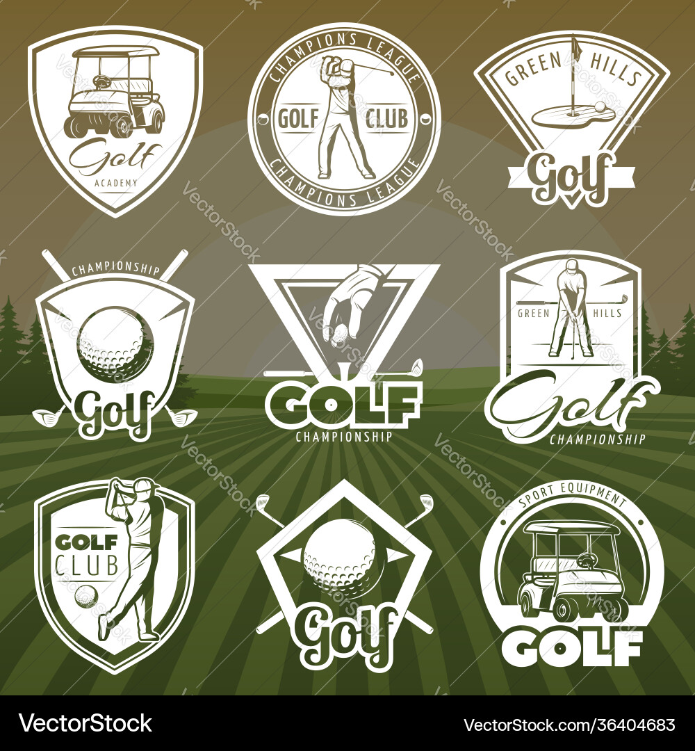 Vintage golf club logos Royalty Free Vector Image