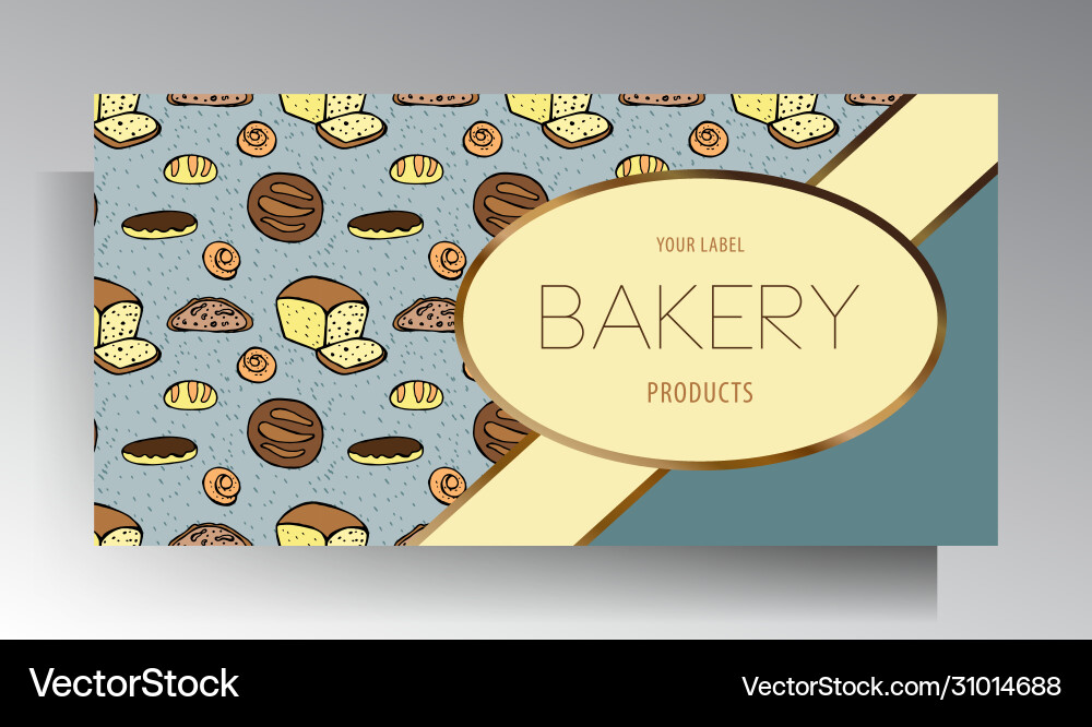 Bakery shop banner template design hand drawn Vector Image