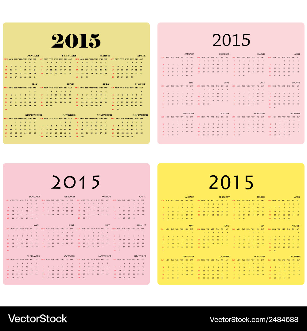 Calendar for 2015 on background Royalty Free Vector Image