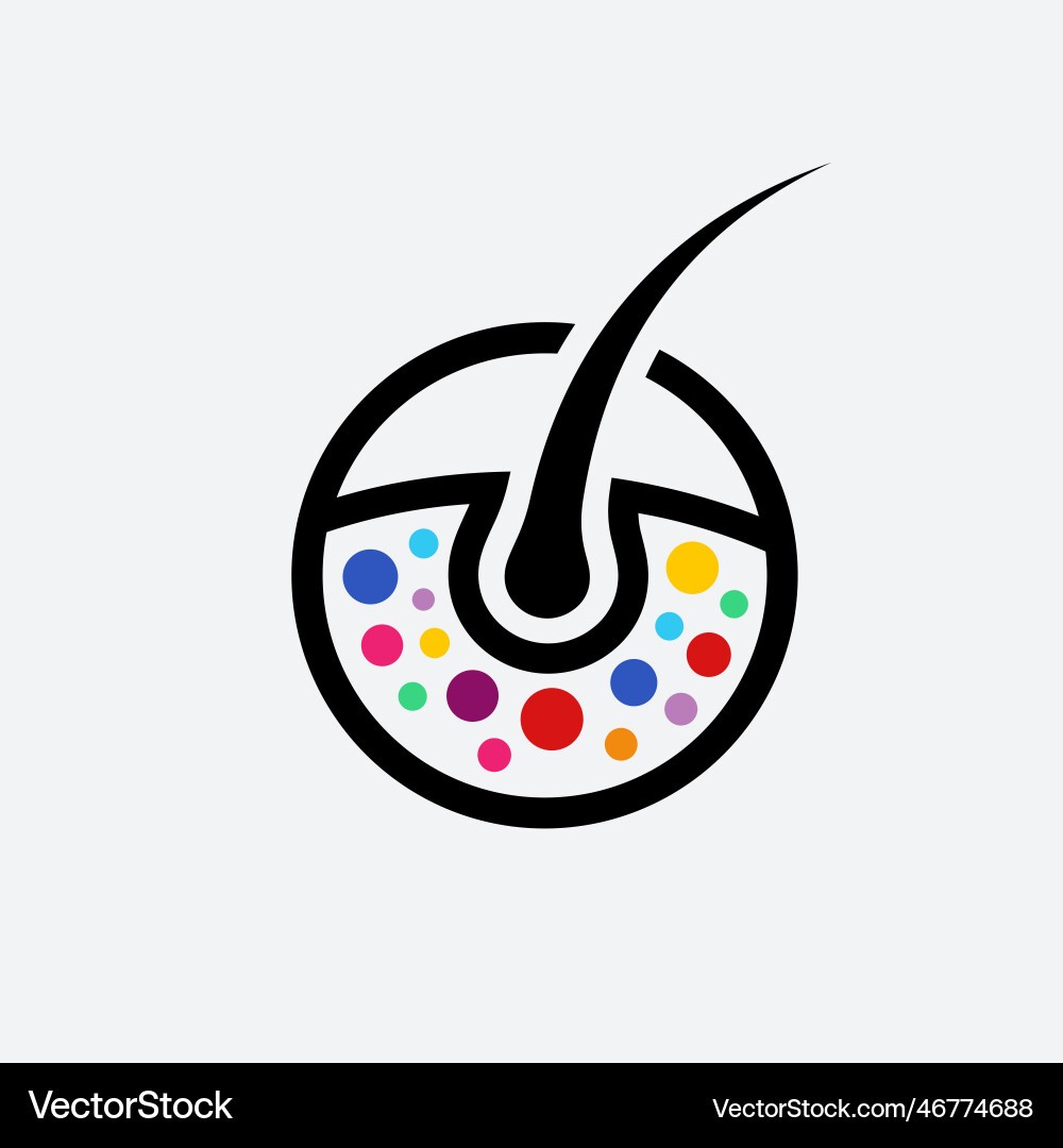 Follicule hair coloring logo Royalty Free Vector Image