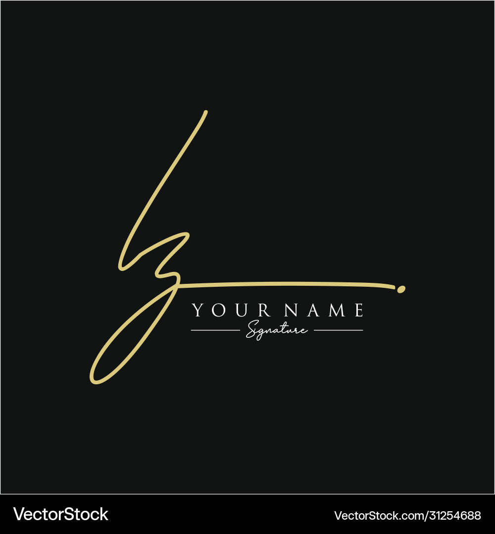 Letter iz signature logo template Royalty Free Vector Image