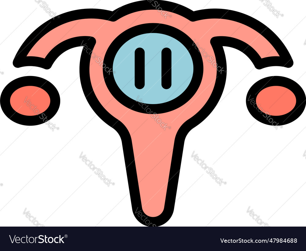 Menopause vagina icon flat Royalty Free Vector Image
