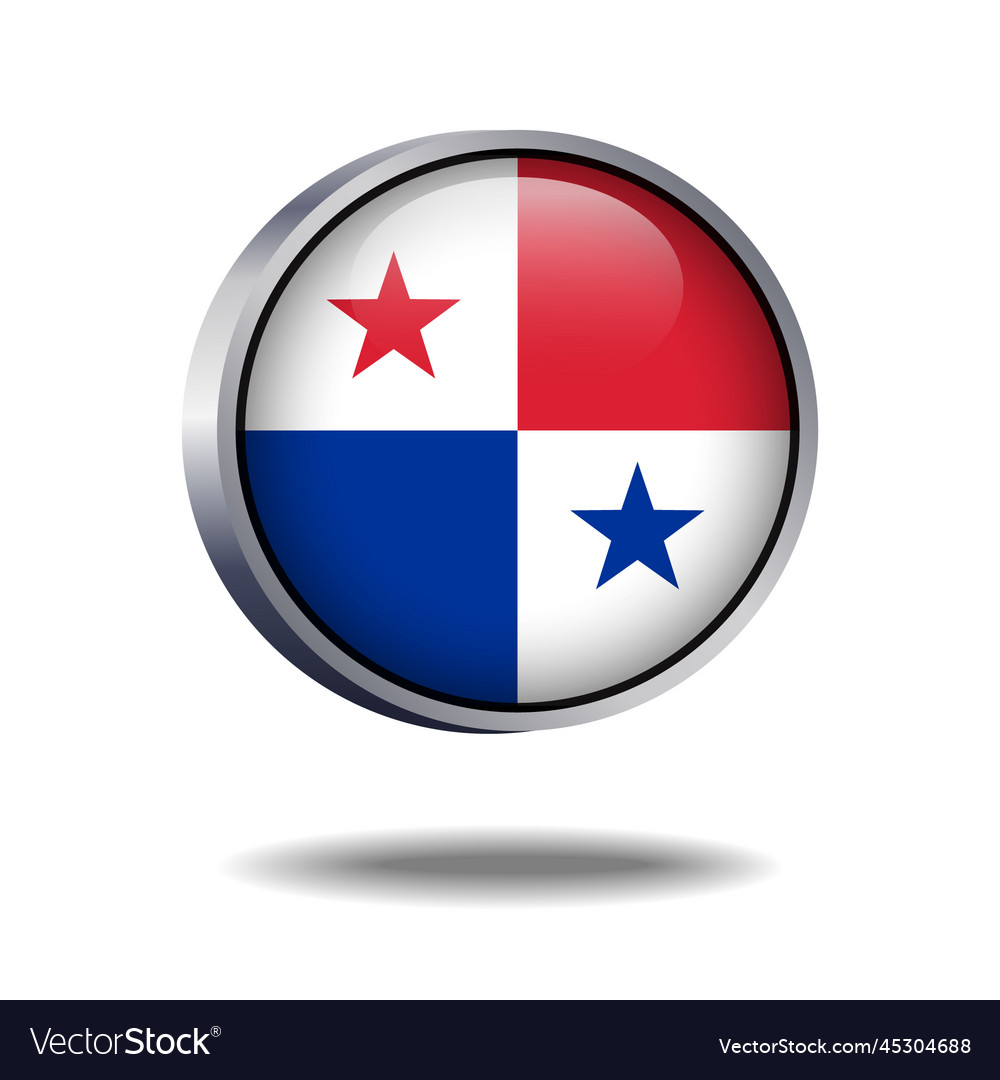 Panama flag button Royalty Free Vector Image - VectorStock