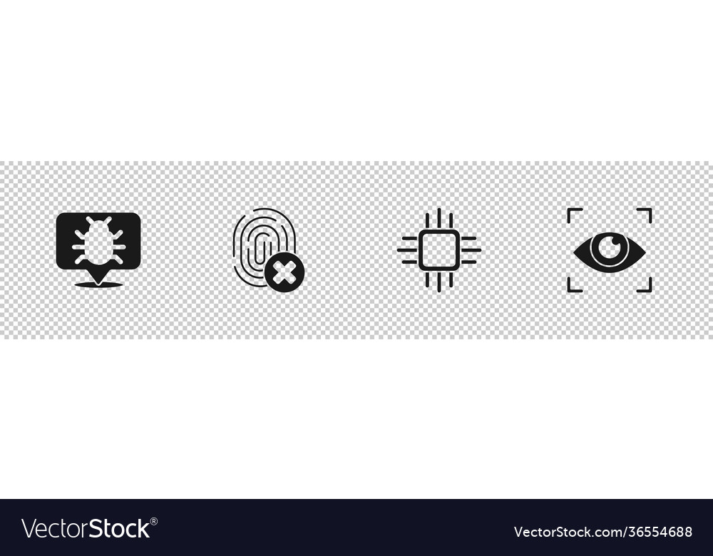 Set system bug cancelled fingerprint processor Vector Image Set system bug cancelled fingerprint processor Vector Image