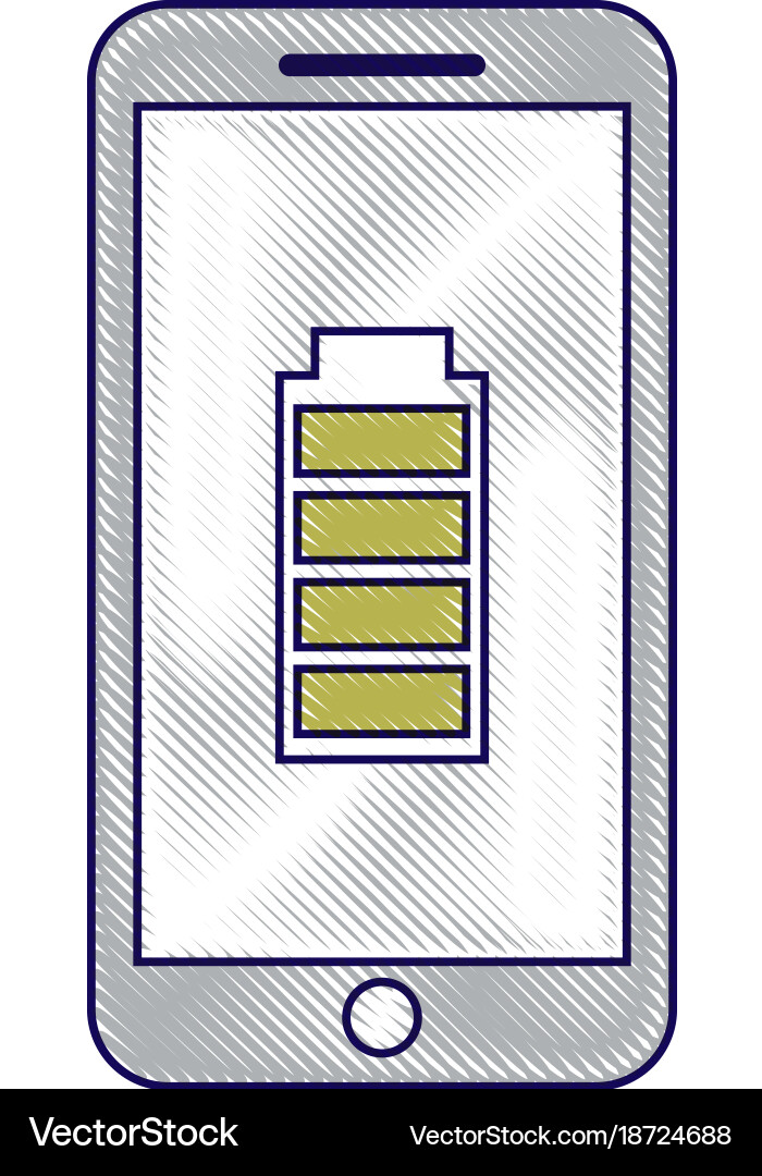 Smartphone battery energy full power app Vector Image