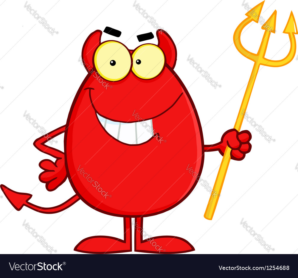 Smiling Devil Easter Egg Royalty Free Vector Image