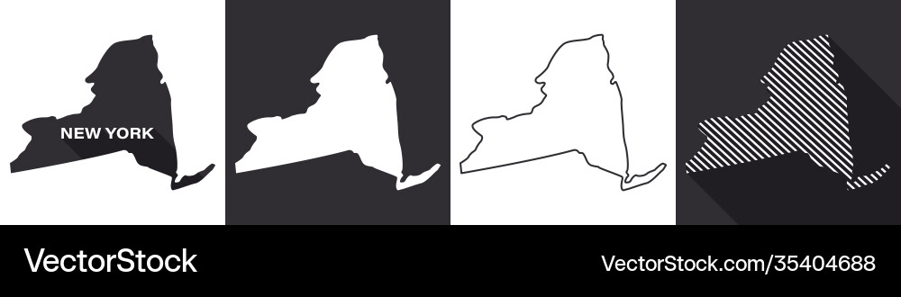 State new york map united states Royalty Free Vector Image