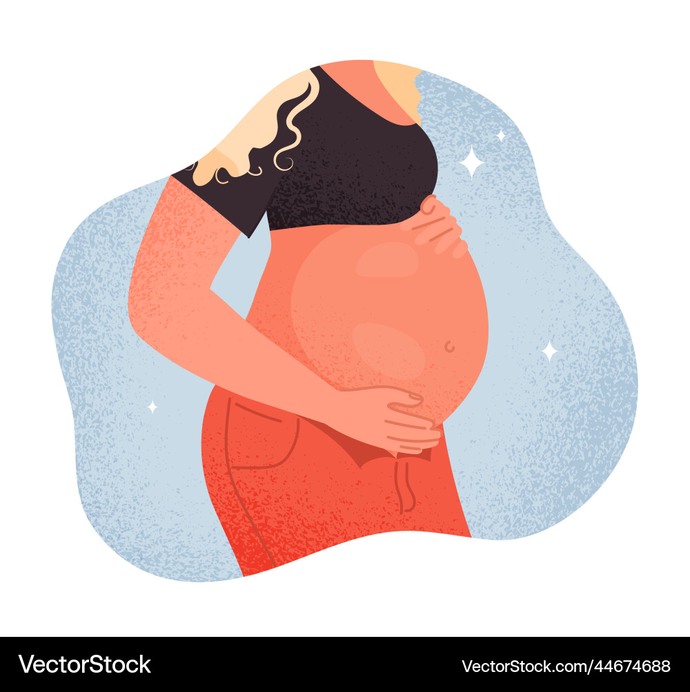 Woman holding belly Royalty Free Vector Image - VectorStock