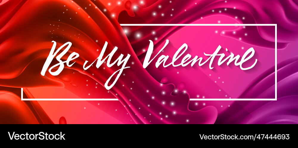 Be my valentine lettering in frame Royalty Free Vector Image
