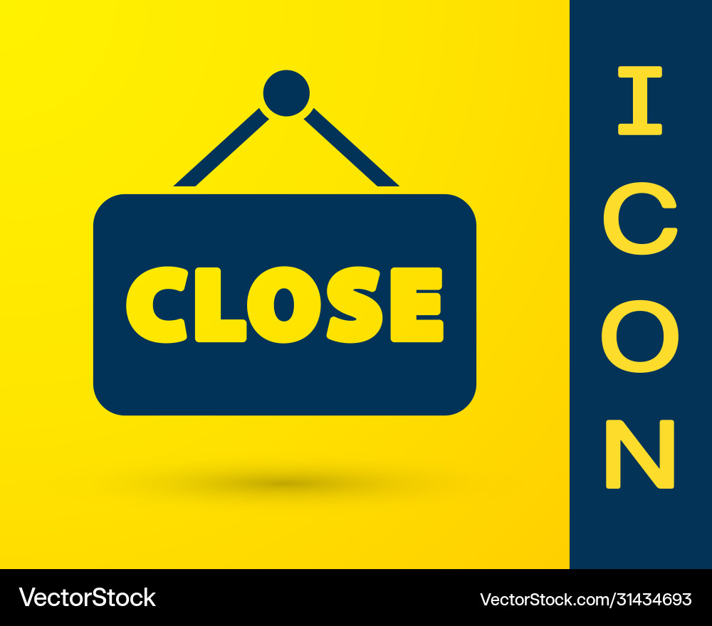 Blue hanging sign with text closed icon isolated Vector Image