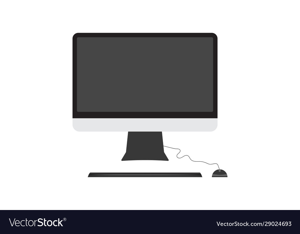 Computer monitor display mouse keyboard on a Vector Image