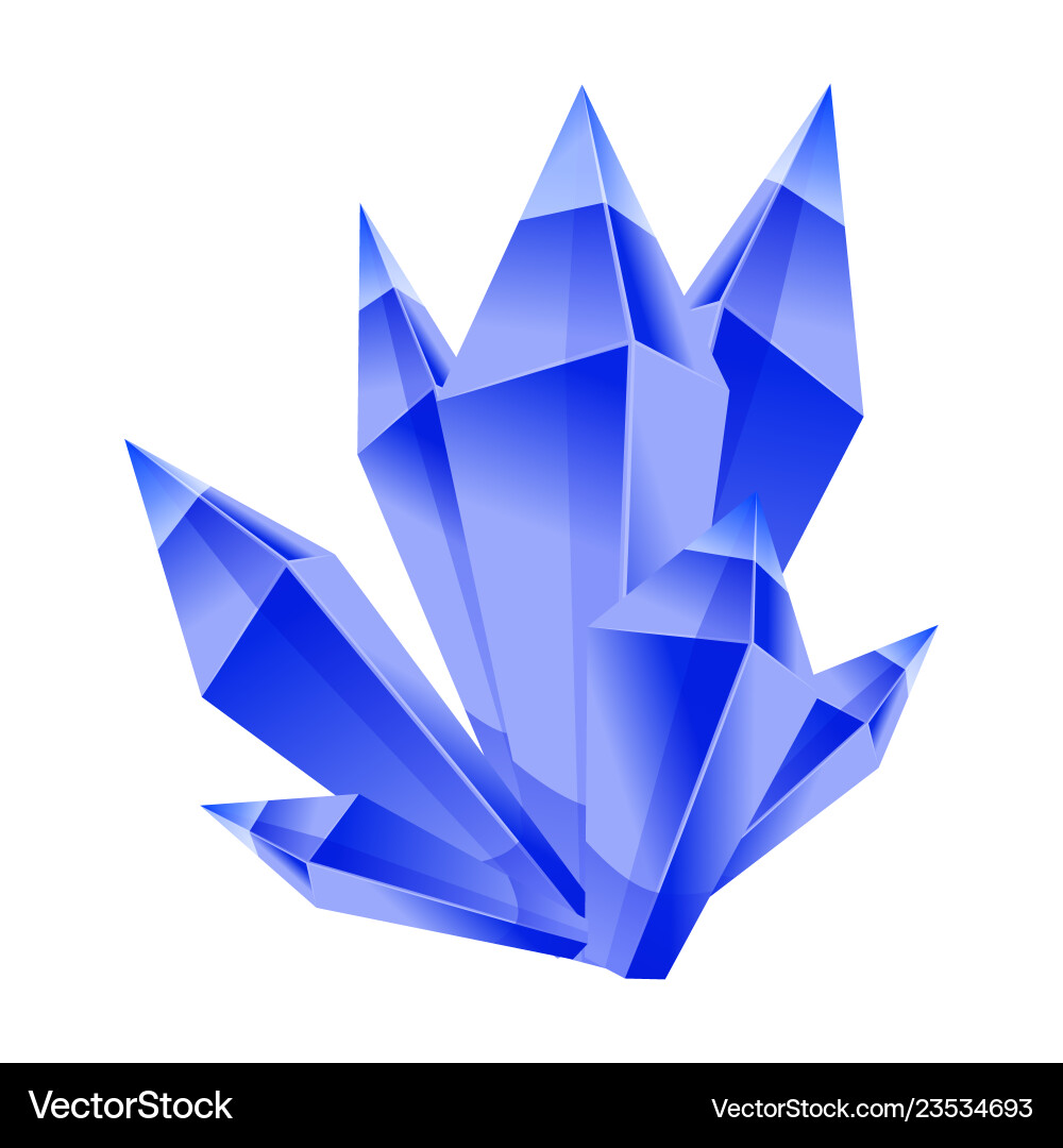 Crystal stone or precious stone blue colors Vector Image