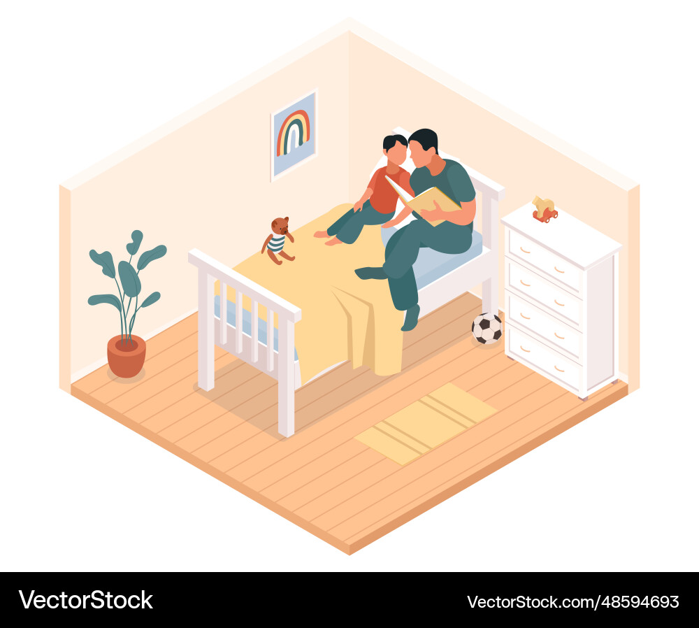 Father day tale composition Royalty Free Vector Image