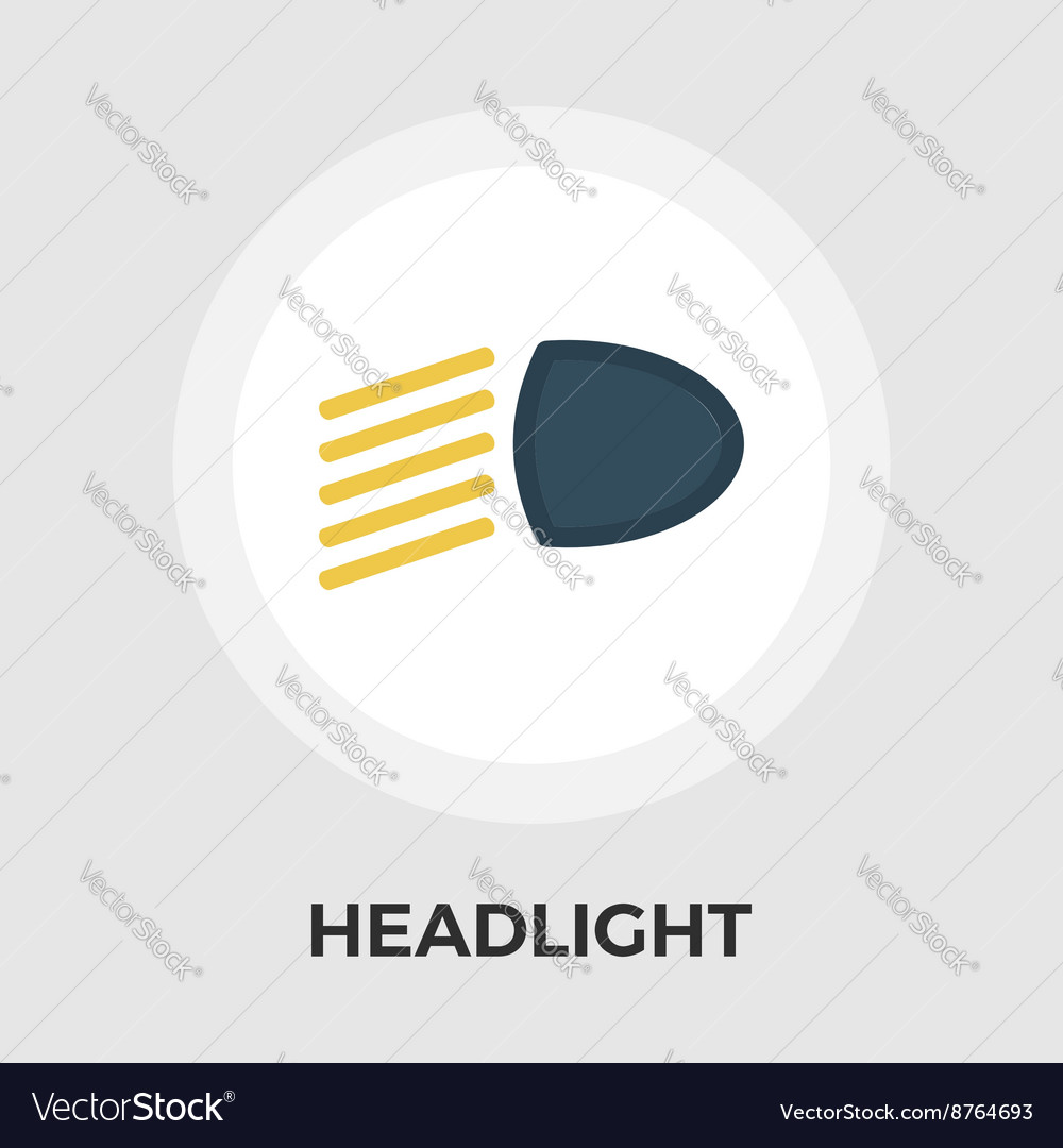 Headlight flat icon Royalty Free Vector Image - VectorStock