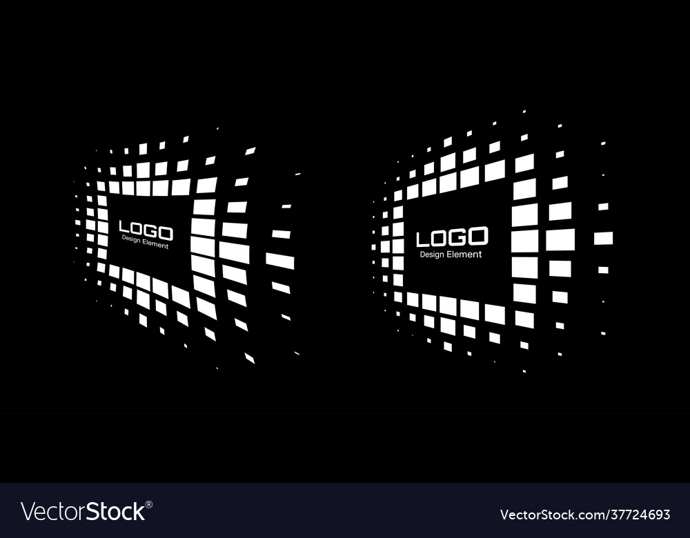 Logo perspective frame set Royalty Free Vector Image
