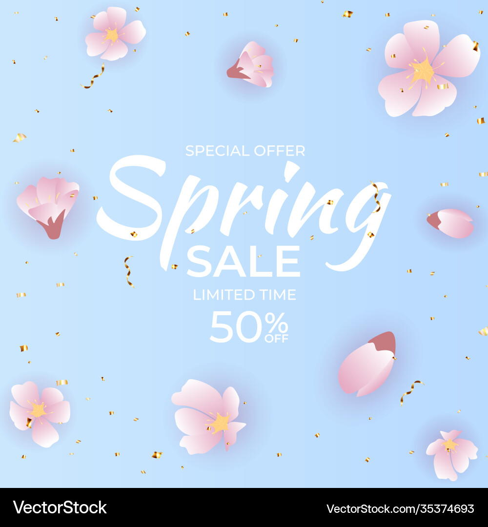 Natural light flower spring sale background Vector Image
