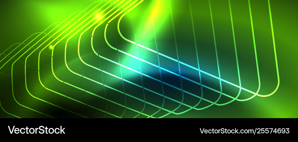 Neon glowing techno lines hi-tech futuristic Vector Image