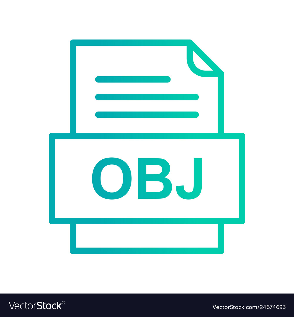 Obj file document icon Royalty Free Vector Image