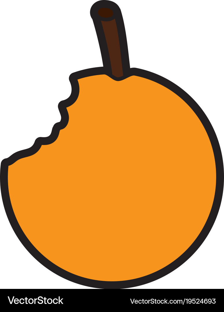 Orange fresh food bitted fruit Royalty Free Vector Image