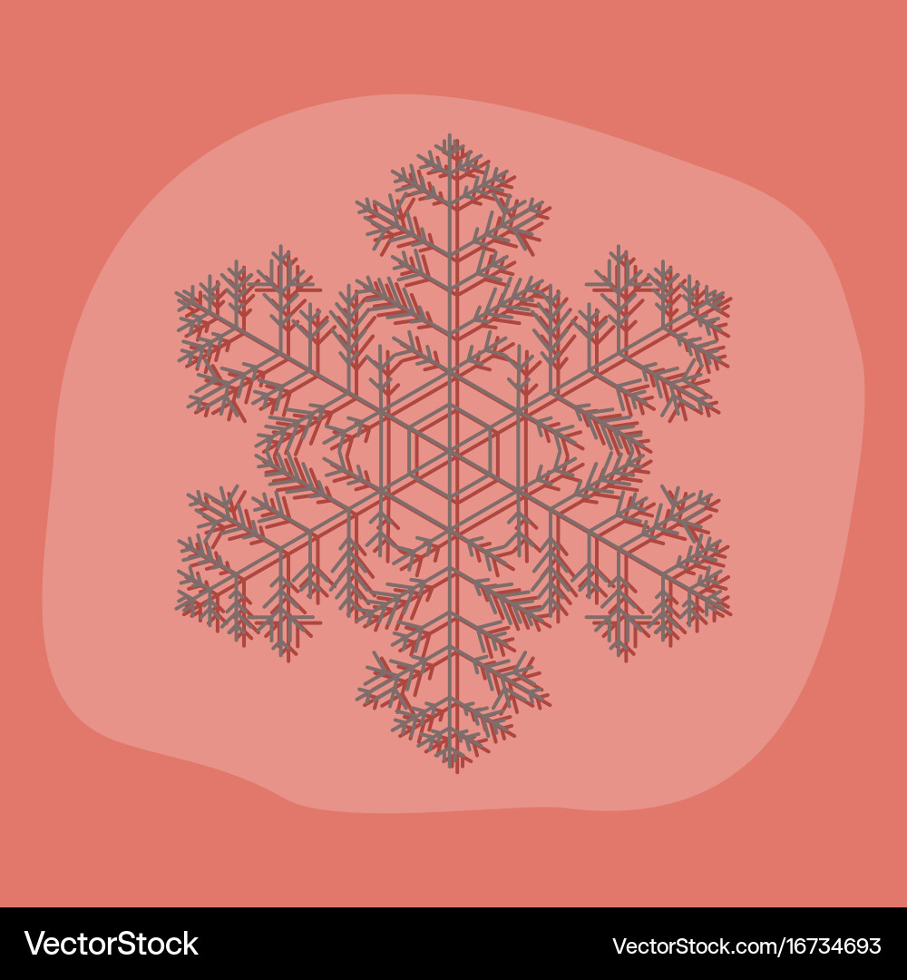 Paper sticker on stylish background snowflake Vector Image