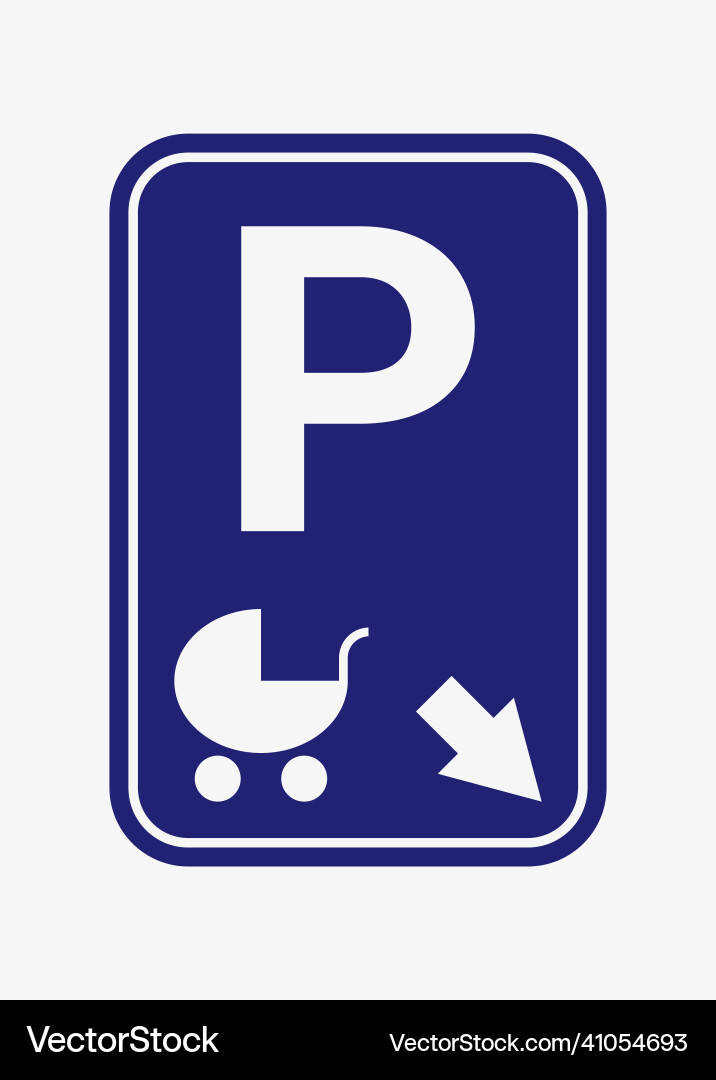 Pram parking sign isolated on white background Vector Image