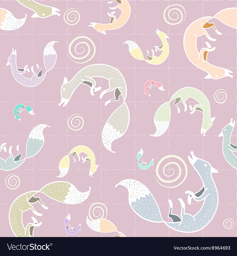 Seamless fox pattern c Royalty Free Vector Image