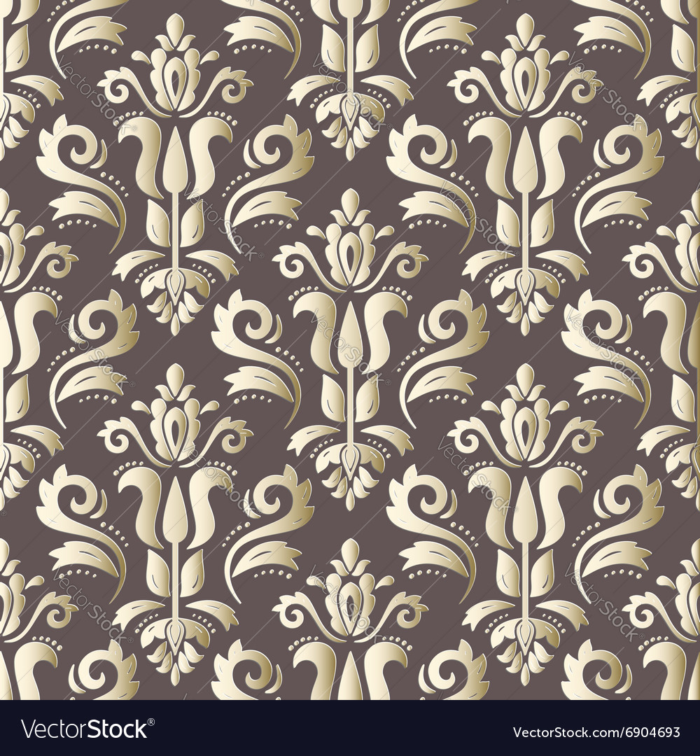 Seamless oriental pattern with 3d elements Vector Image