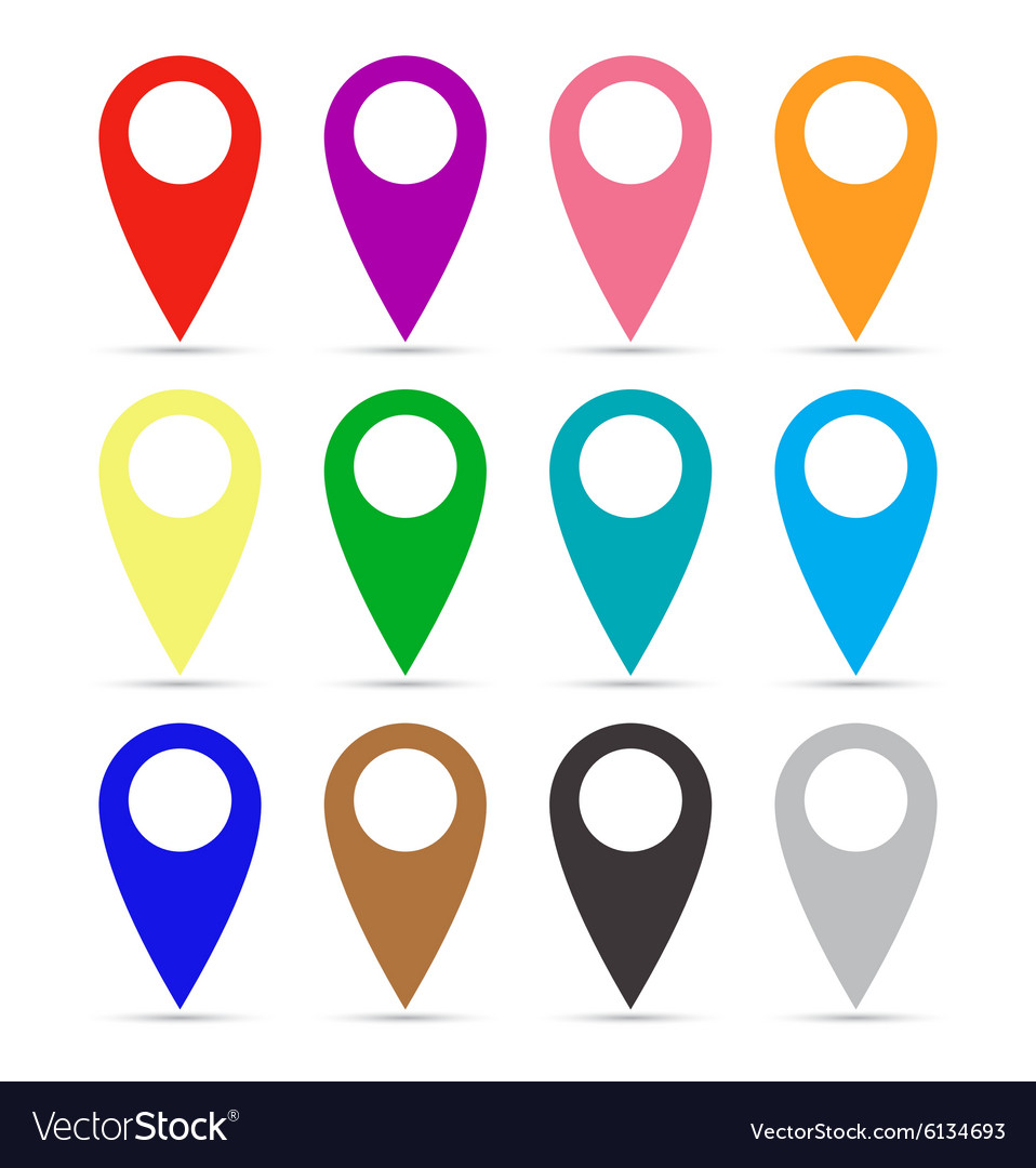 Set of paper map pointers Royalty Free Vector Image