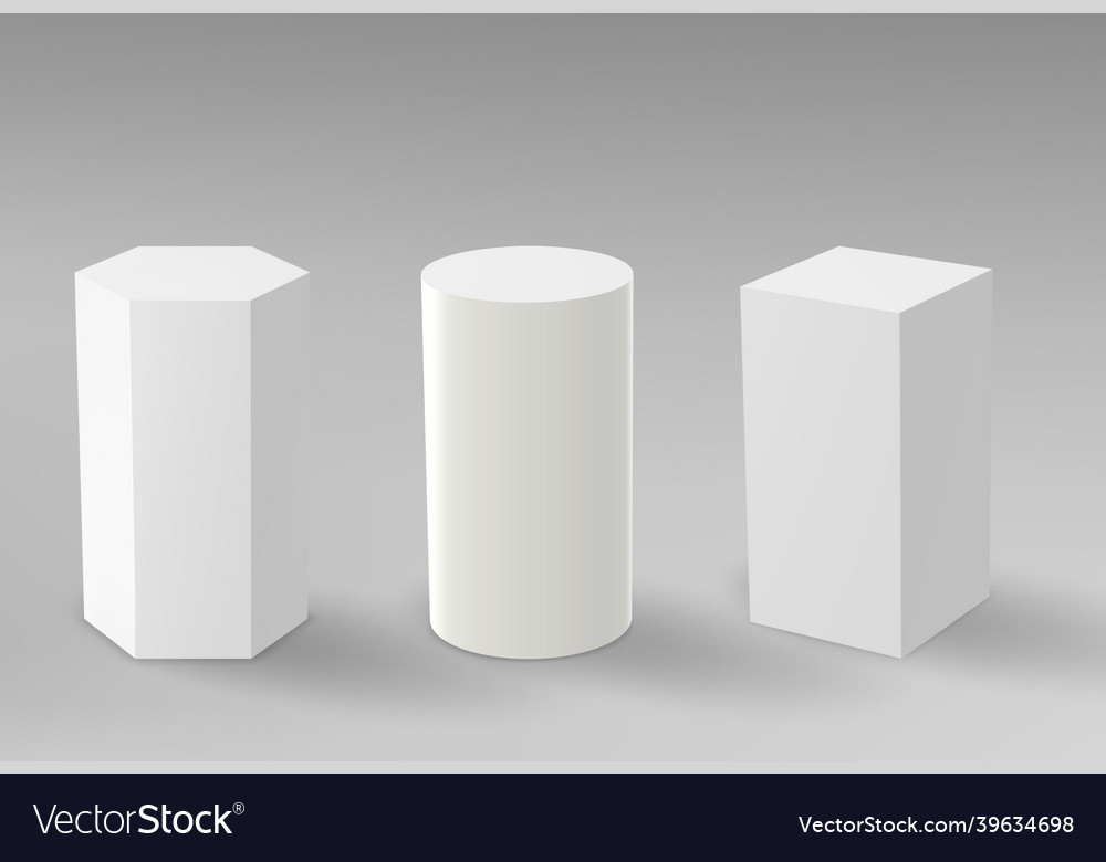 3d Pedestals Or Podium Geometric Empty Museum Vector Image