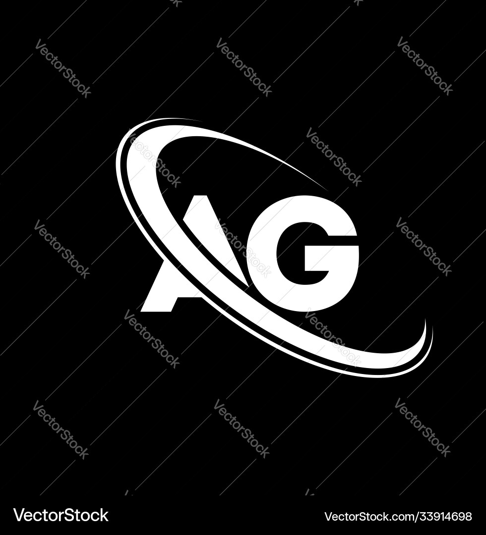 Ag logo a g design white letter aga Royalty Free Vector
