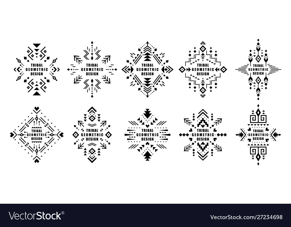 Aztec elements Royalty Free Vector Image - VectorStock