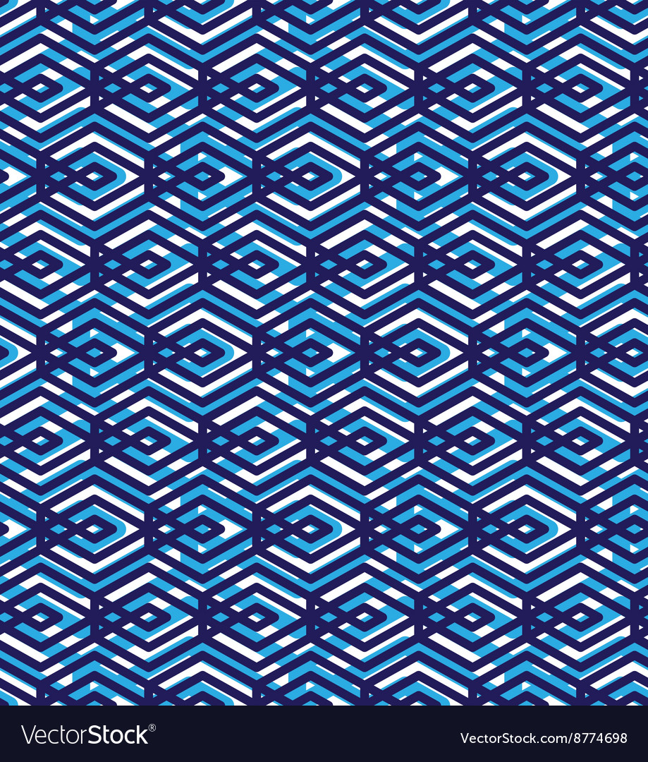 Blue abstract seamless pattern with interweave Vector Image
