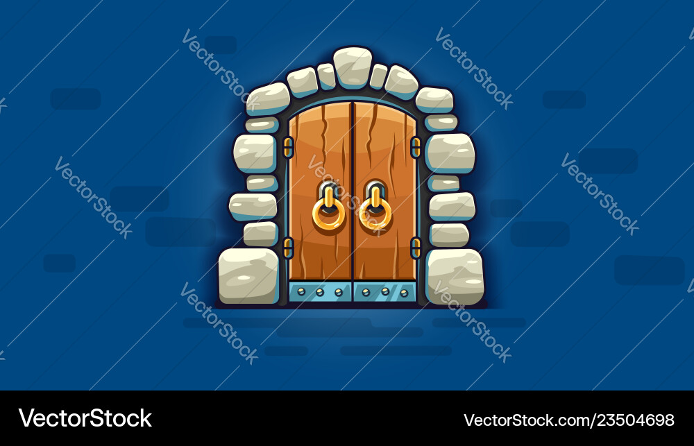 Fairy-tale door with golden Royalty Free Vector Image