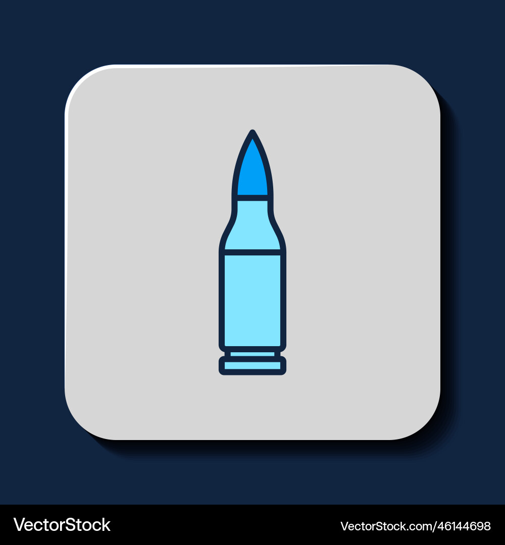 Filled outline bullet icon isolated on blue Vector Image