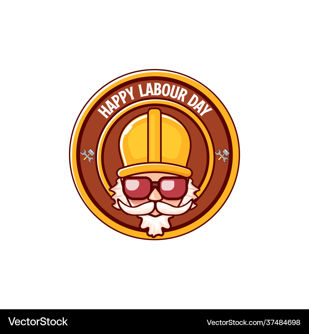 Happy labour day logo label or stamp Royalty Free Vector