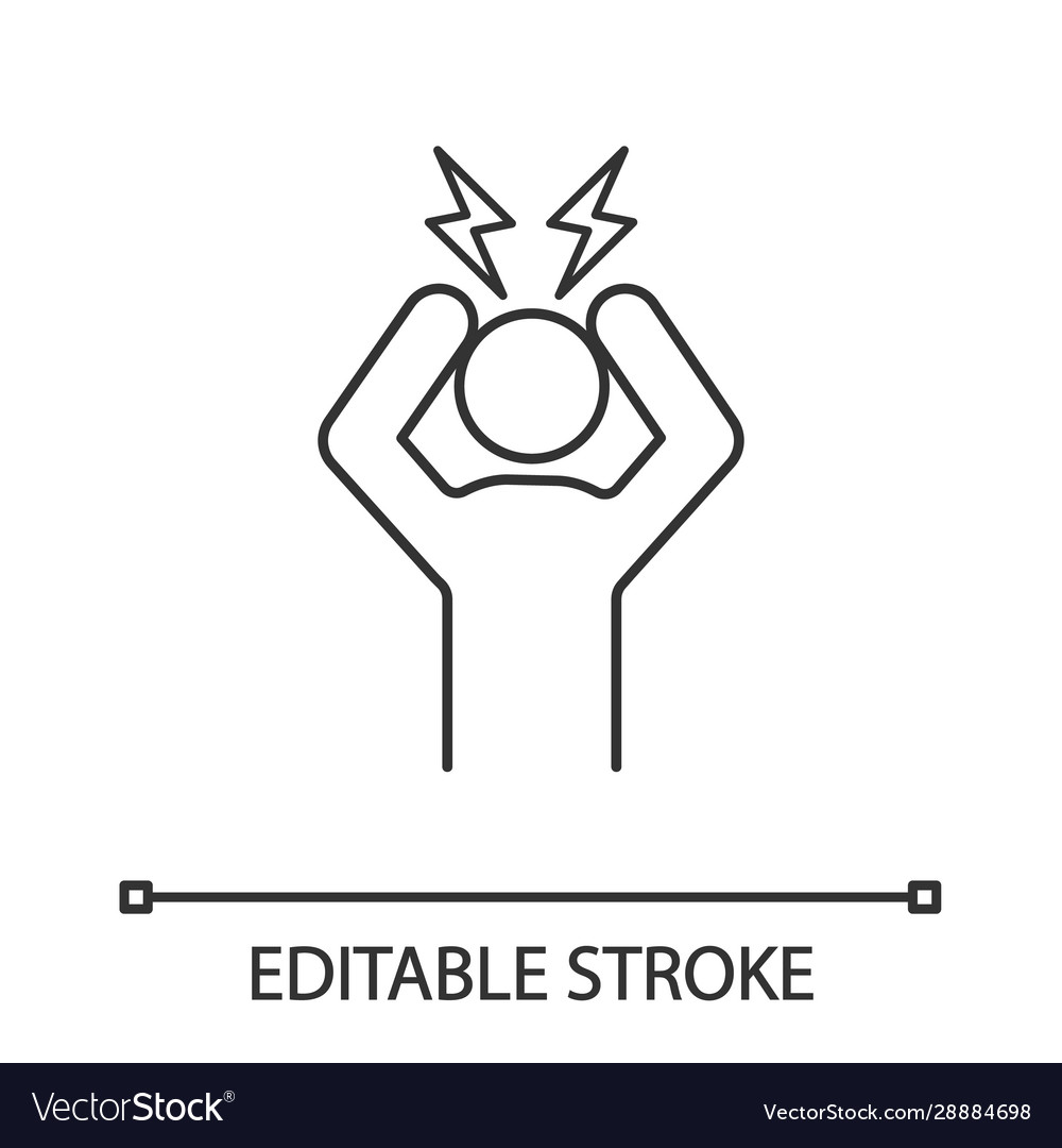 Headache linear icon Royalty Free Vector Image Headache linear icon Royalty Free Vector Image