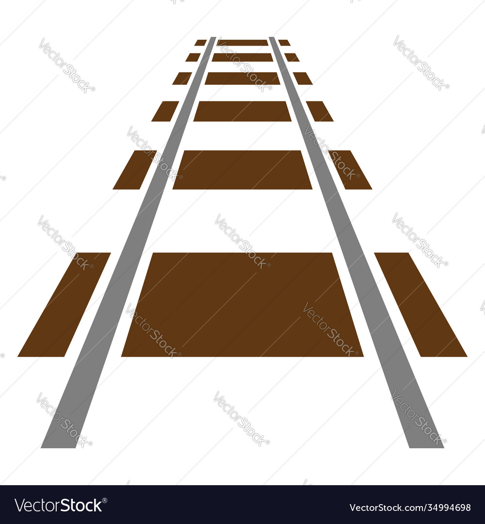 Railroad train track railway contour silhouette Vector Image Railroad train track railway contour silhouette Vector Image