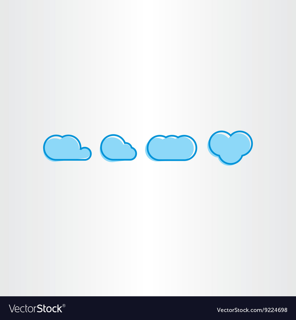 Simple blue clouds icon set Royalty Free Vector Image