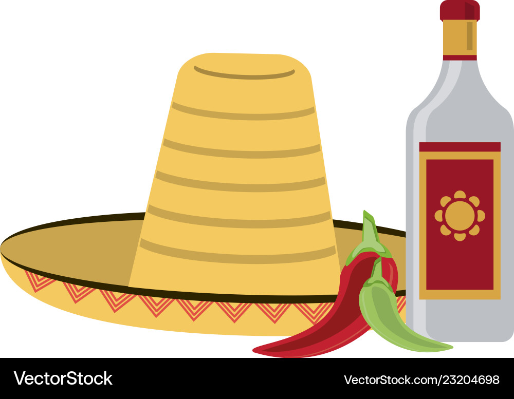 Tequila mexican drink Royalty Free Vector Image