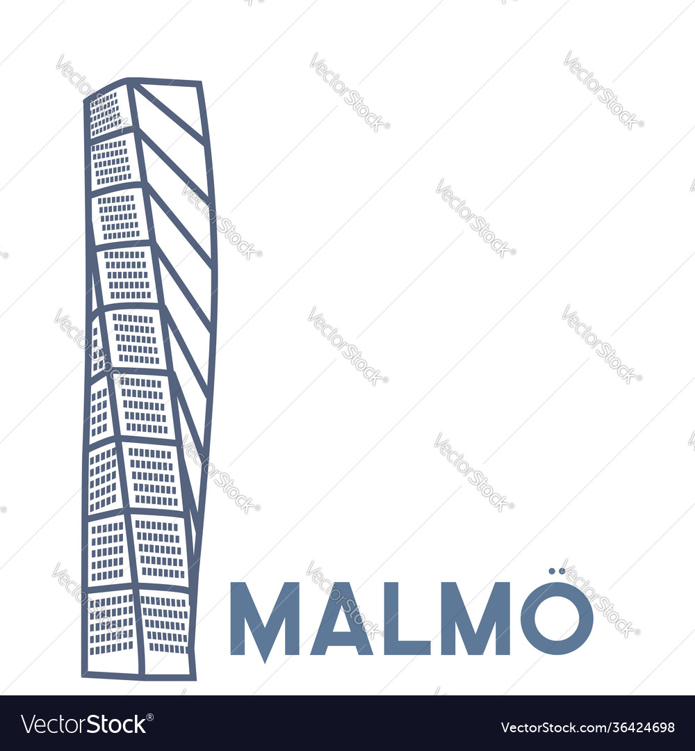 Turning torso architecture skyline malmo city Vector Image Turning torso architecture skyline malmo city Vector Image