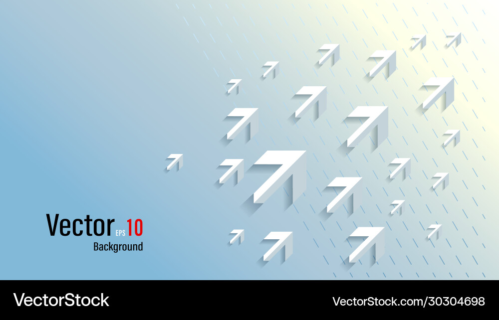 Up cut white paper arrows flying in sky Royalty Free Vector